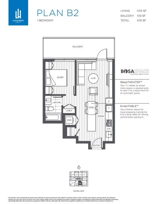Lougheed Heights (Tower 1 & 2) - B2 Floor Plan, Coquitlam BC | Livabl
