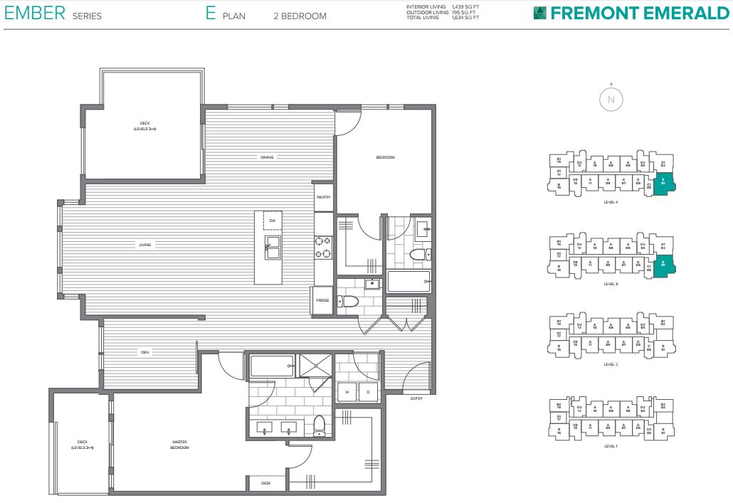 E floor plan at FREMONT EMERALD. BY MOSAIC. in Port Coquitlam, BC