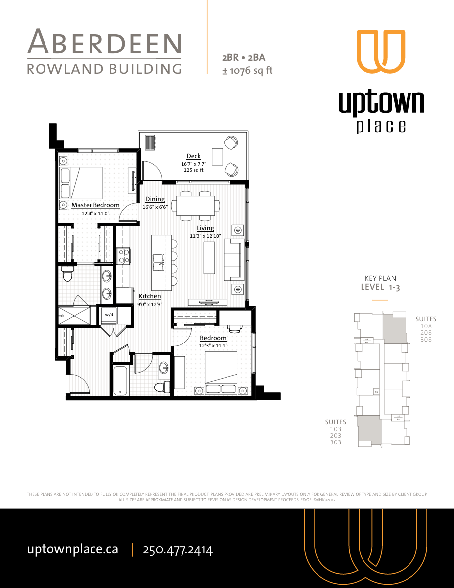 Uptown Place Residences - Aberdeen Floor Plan, Saanich BC | Livabl