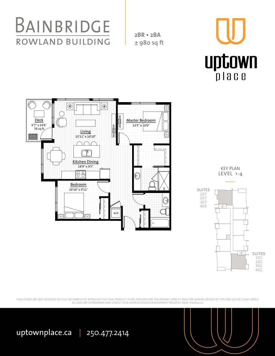 Uptown Place Residences - Bainbridge Floor Plan, Saanich BC | Livabl