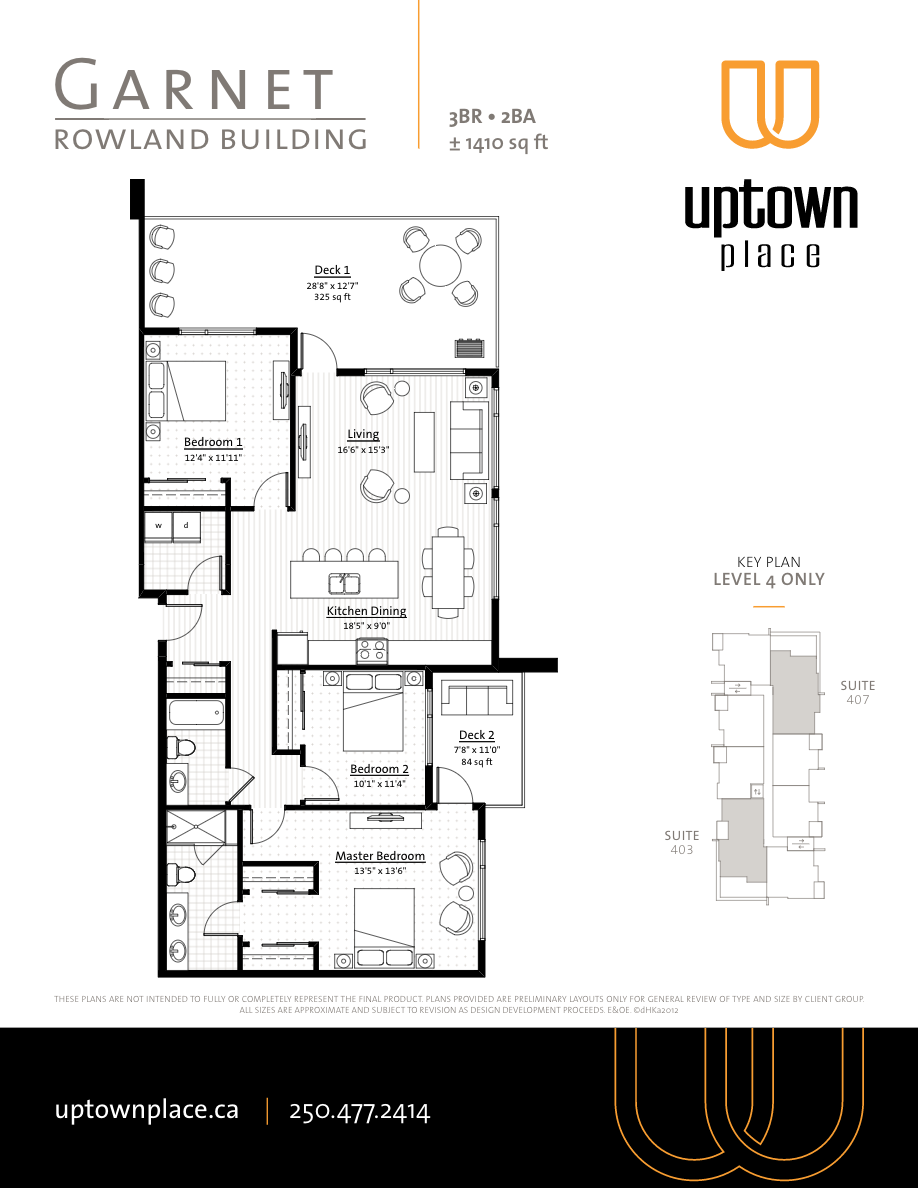 Uptown Place Residences - Garnet Floor Plan, Saanich BC | Livabl