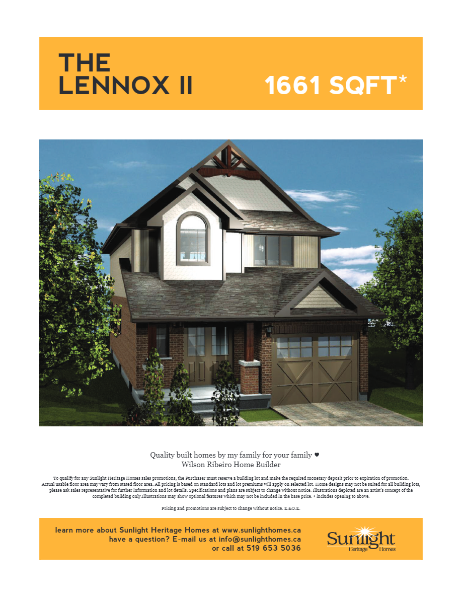 Grasslands of Stauffer Woods - The Lennox II Floor Plan, Kitchener ON ...