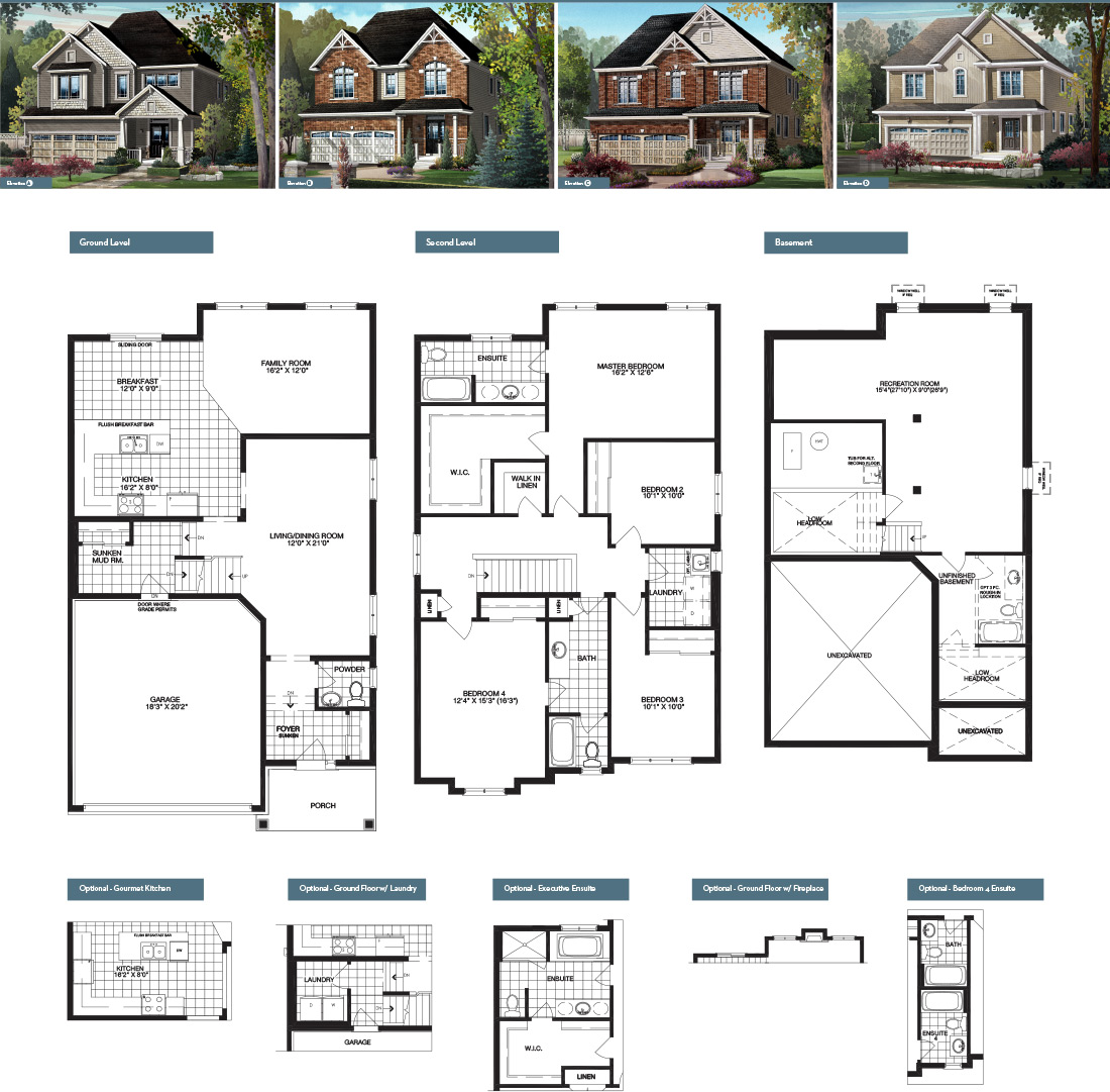 The Aspen floor plan at Tempo Kemptville in North Grenville, ON