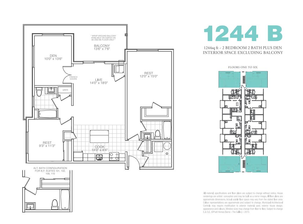 The Gallery Condominiums | 1244B | Floor Plans and Pricing