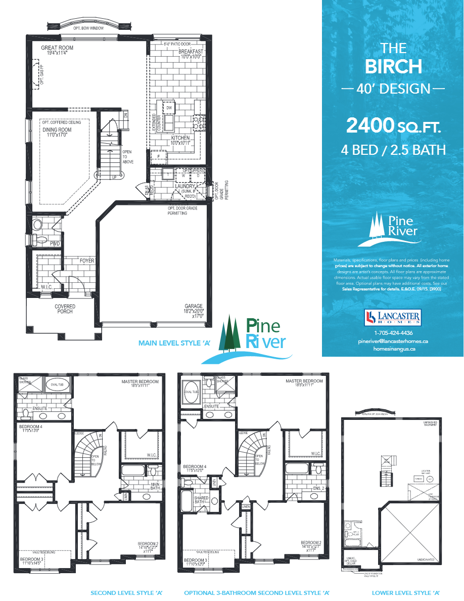 The Birch floor plan at Pine River in Angus, ON