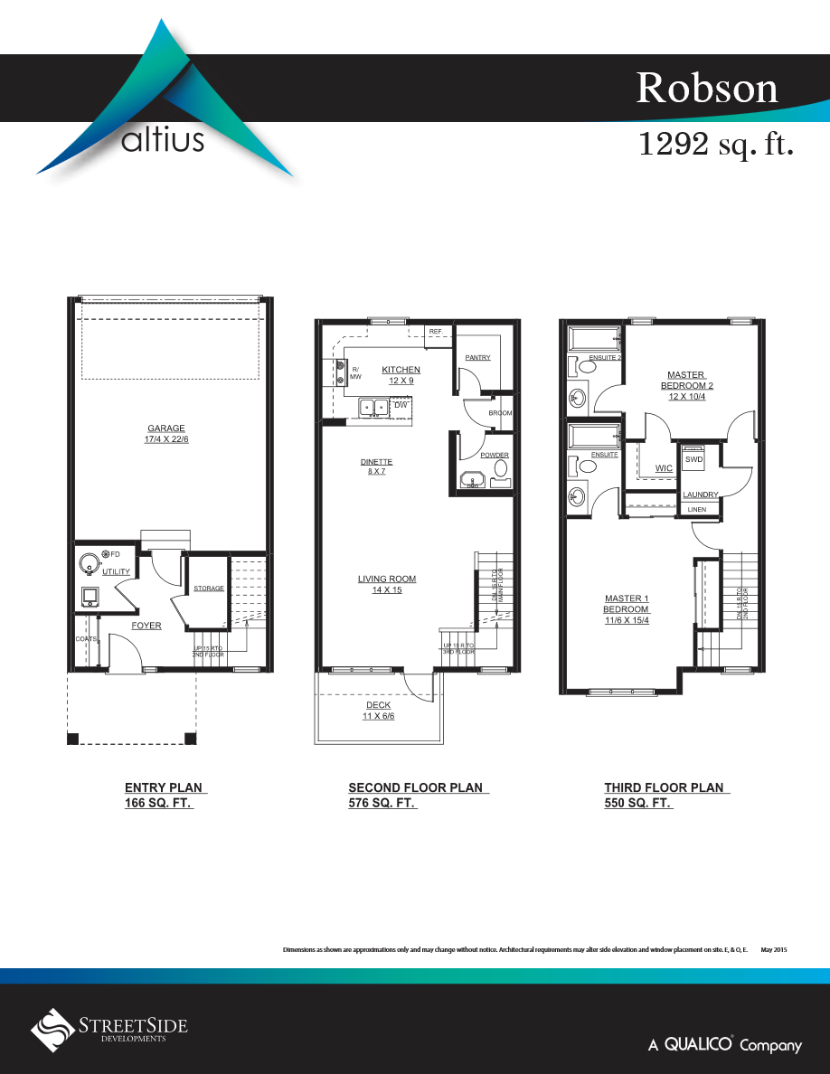 Altius Graydon Hill Townhomes | Robson #52 | Floor Plans and Pricing