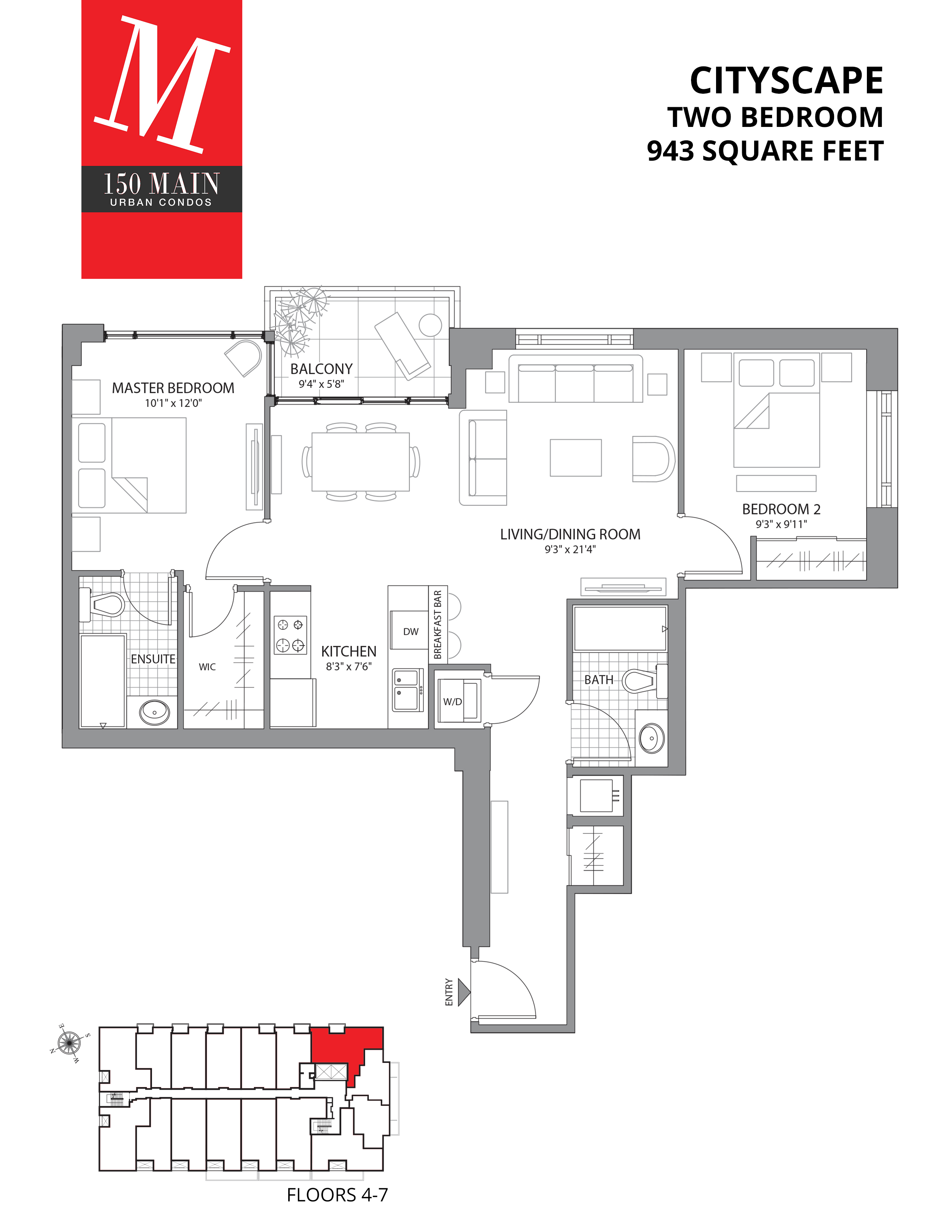 150 Main Street West - The Cityscape Floor Plan, Hamilton ON | Livabl