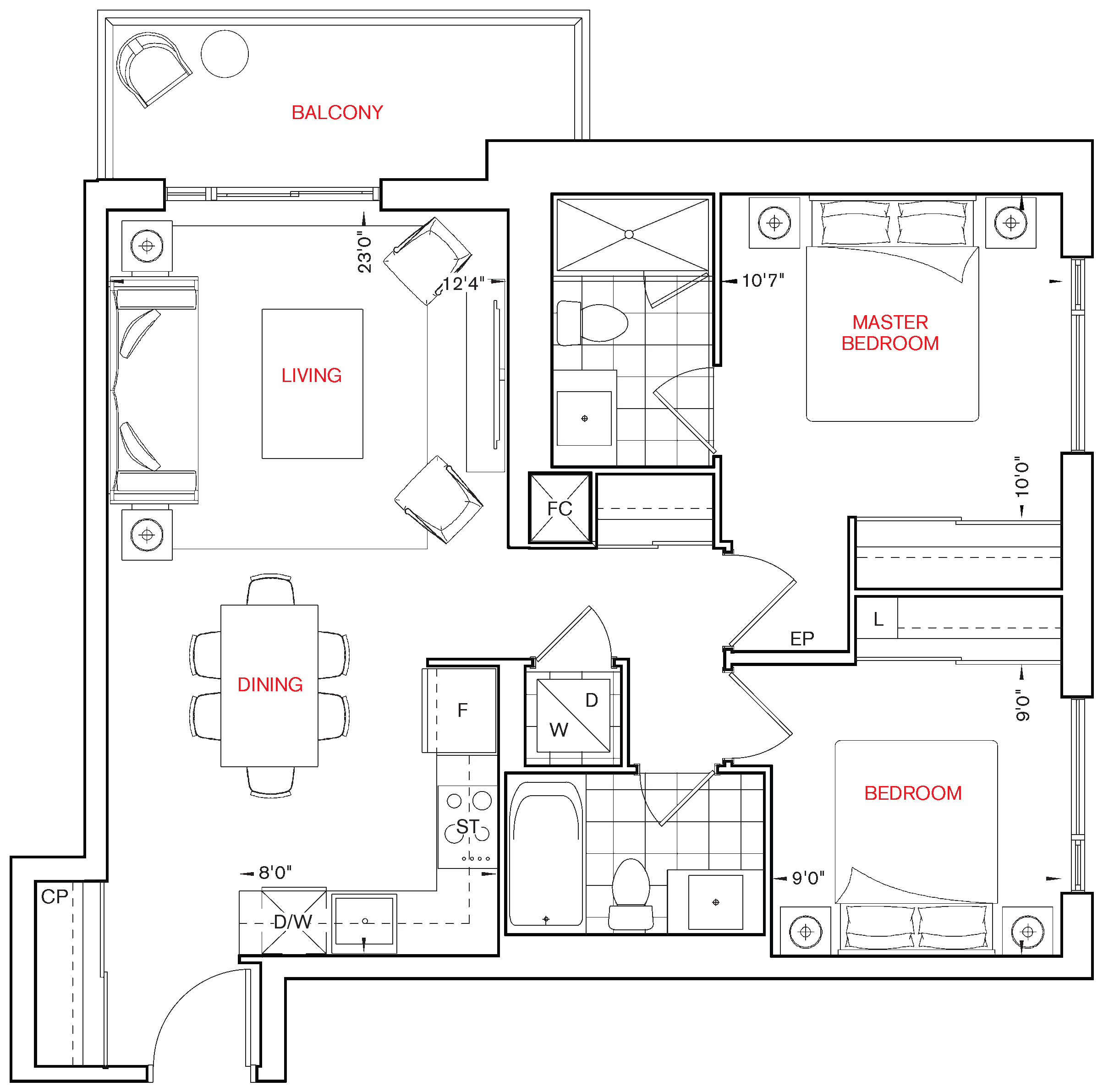 2B floor plan at Parfait At Atria in Toronto, ON