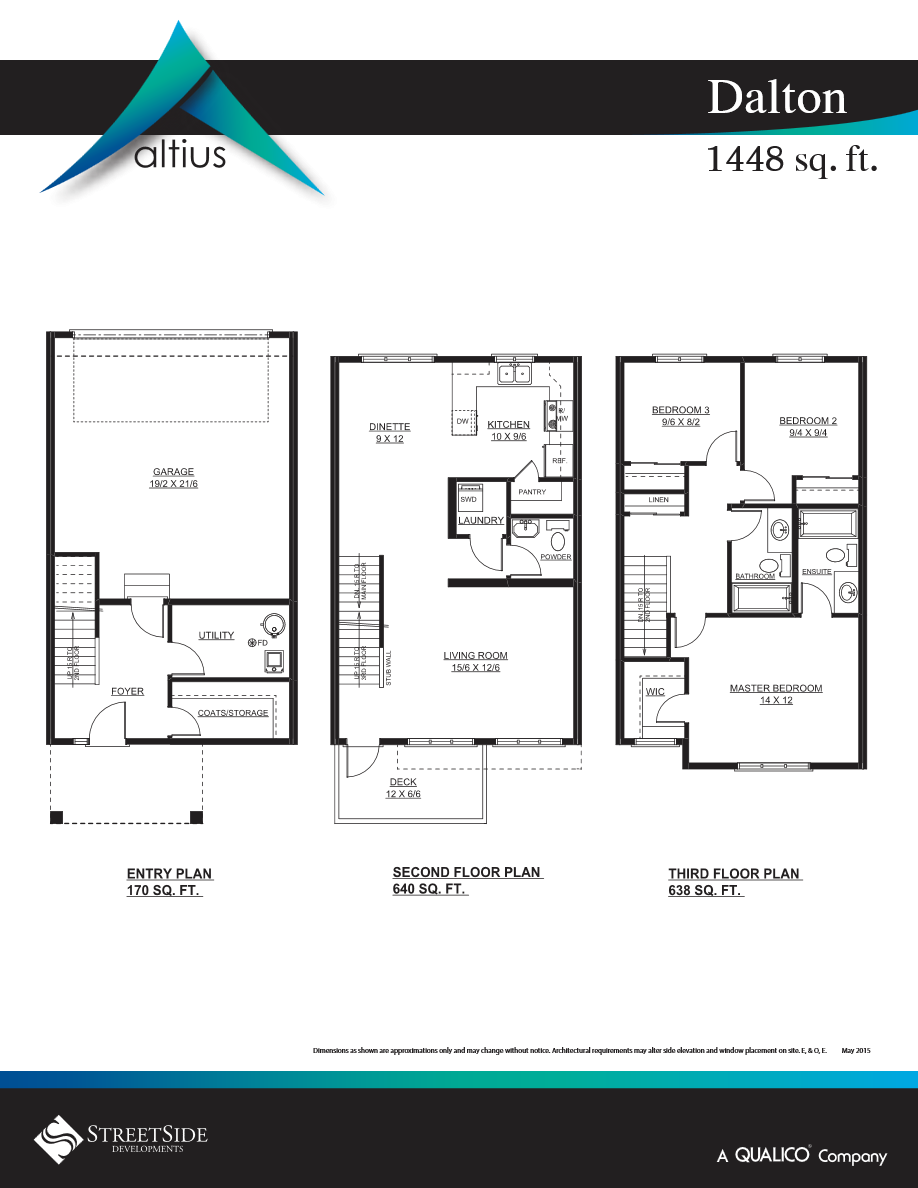 Crystallina Townhomes by StreetSide Developments | #97 Dalton | Floor Plans and Pricing
