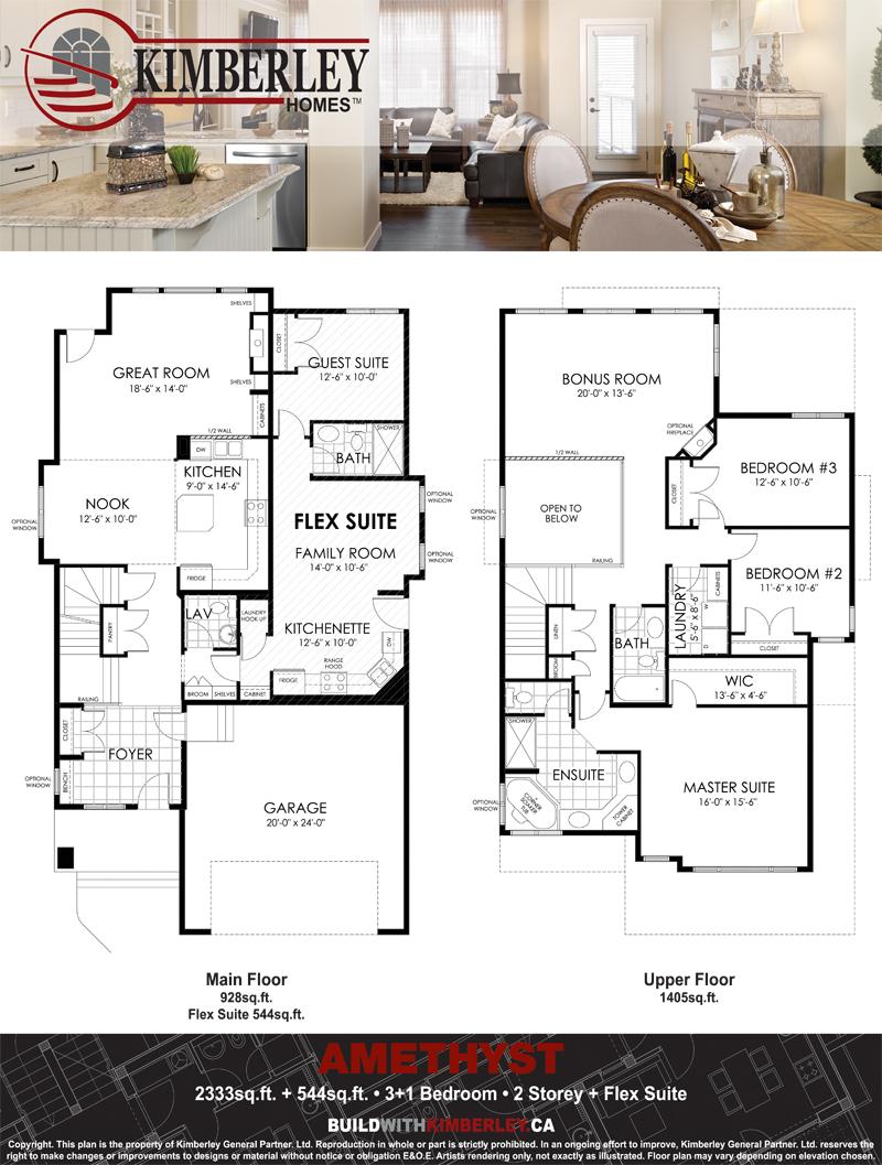 Amethyst floor plan at ONE at Keswick in Edmonton, AB