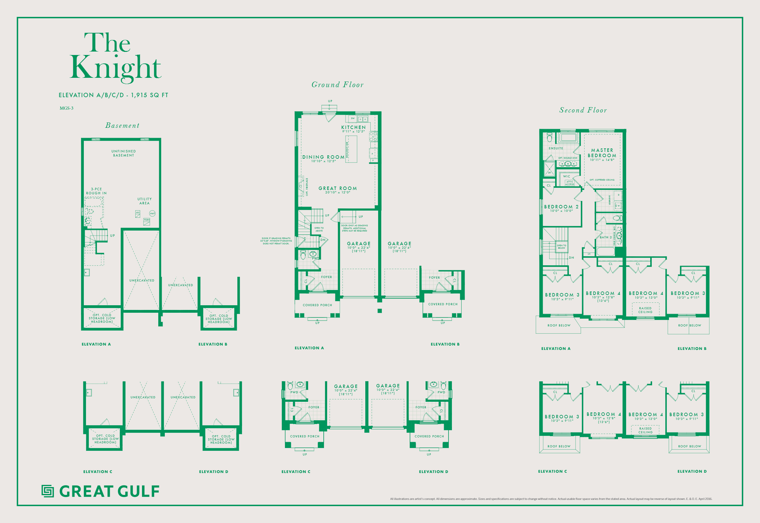 The Knight floor plan at Arbor Peaks in Milton, ON