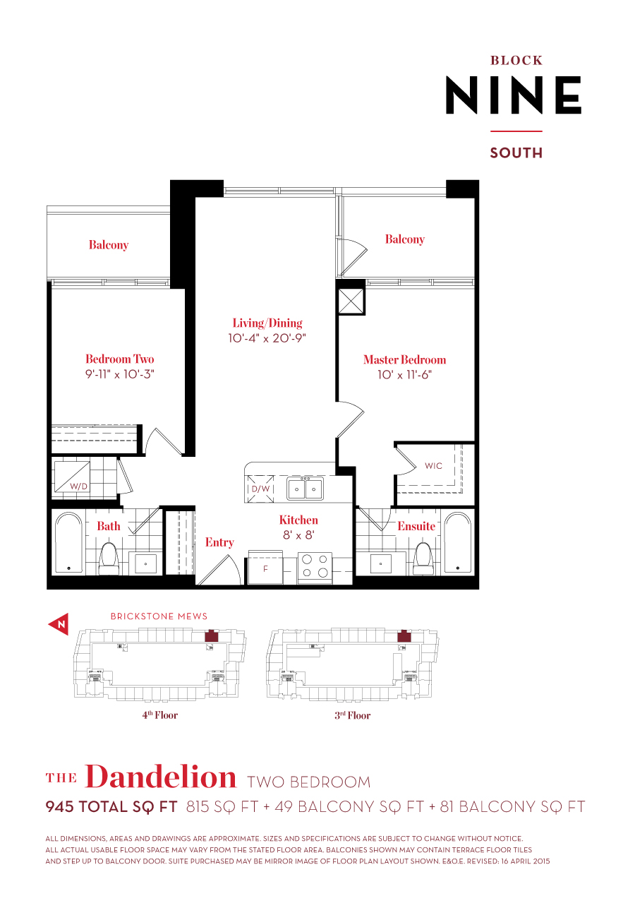 Block Nine: The North Tower + The South Tower | Dandelion | Floor Plans ...