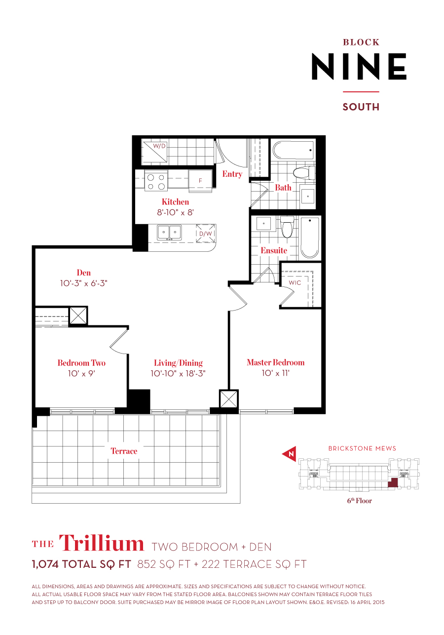 Block Nine: The North Tower + The South Tower | Trillium | Floor Plans ...