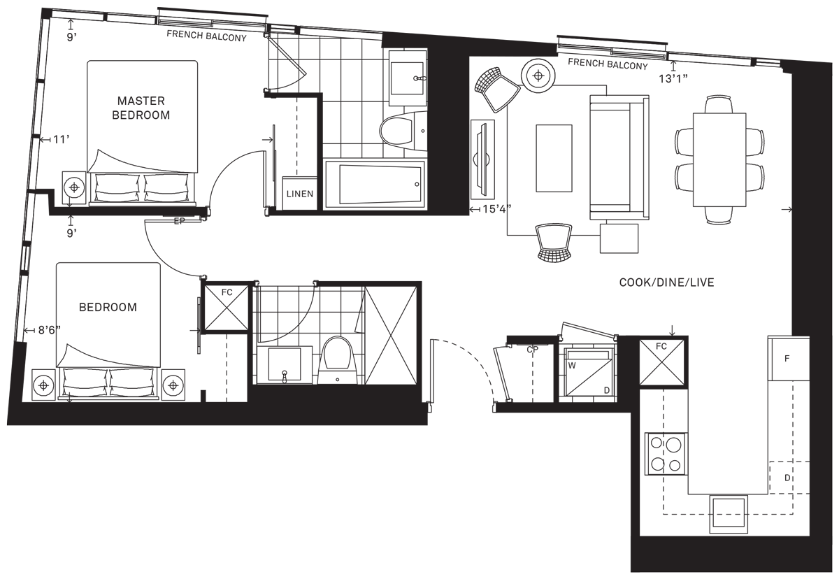 2F floor plan at Alter in Toronto, ON
