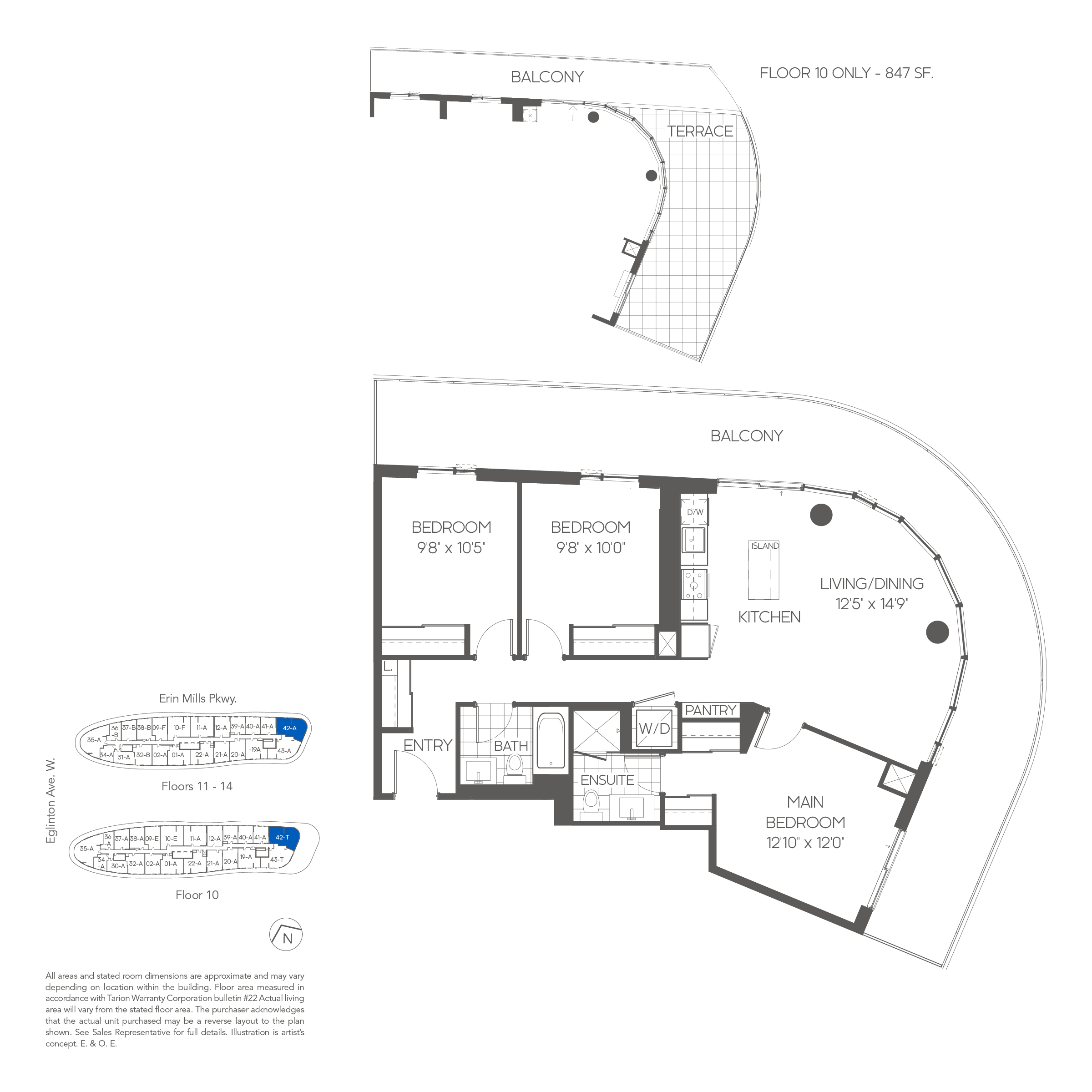 Arc Condominiums - The Violet Floor Plan, Mississauga ON | Livabl