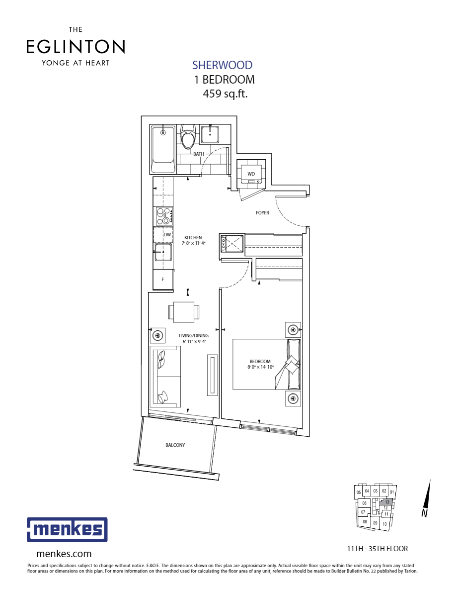 The Eglinton Condos - Sherwood Floor Plan, Toronto ON | Livabl