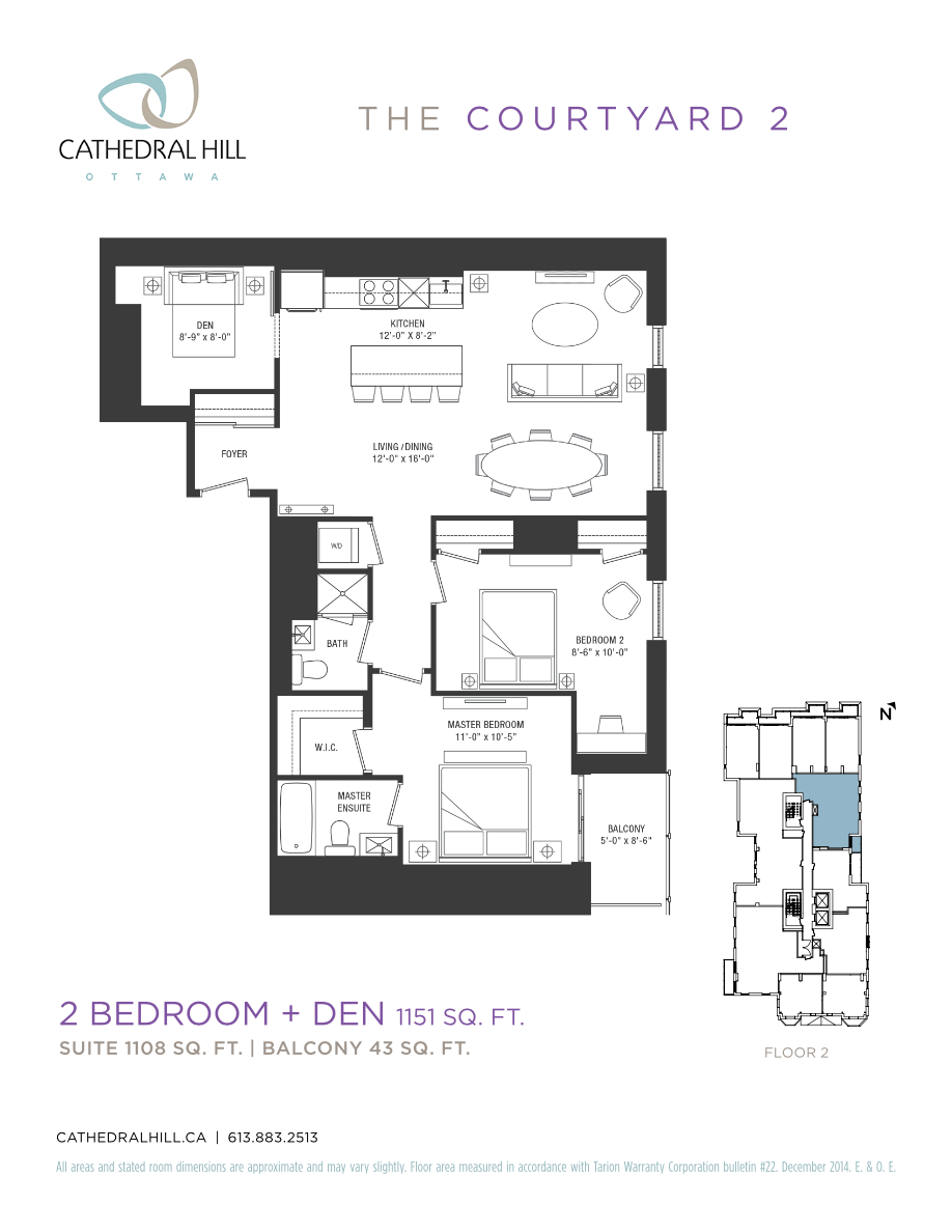 Residence Courtyard 2 (Unit 204) at Cathedral Hill in Ottawa, ON