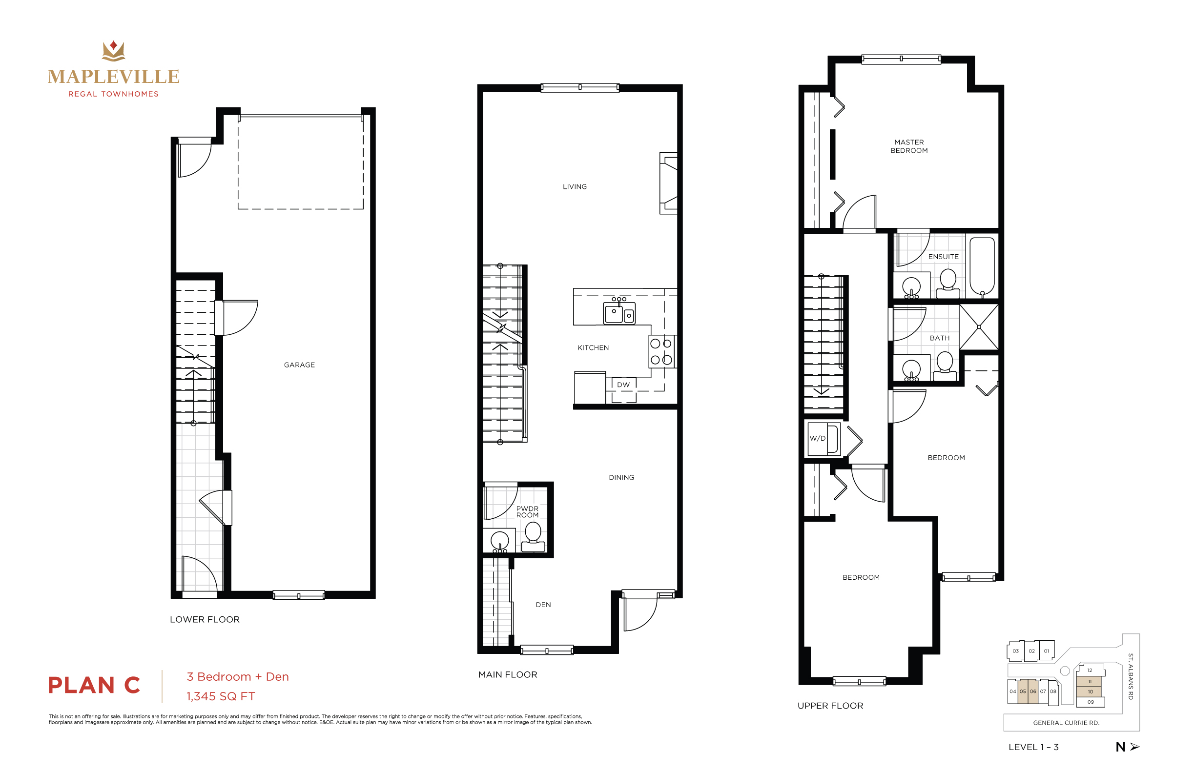 C floor plan at Mapleville in Richmond, BC