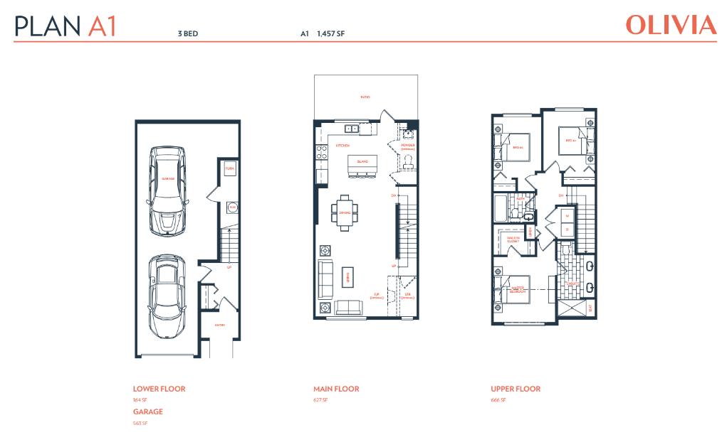 OLIVIA - A1 Floor Plan, Surrey BC | Livabl