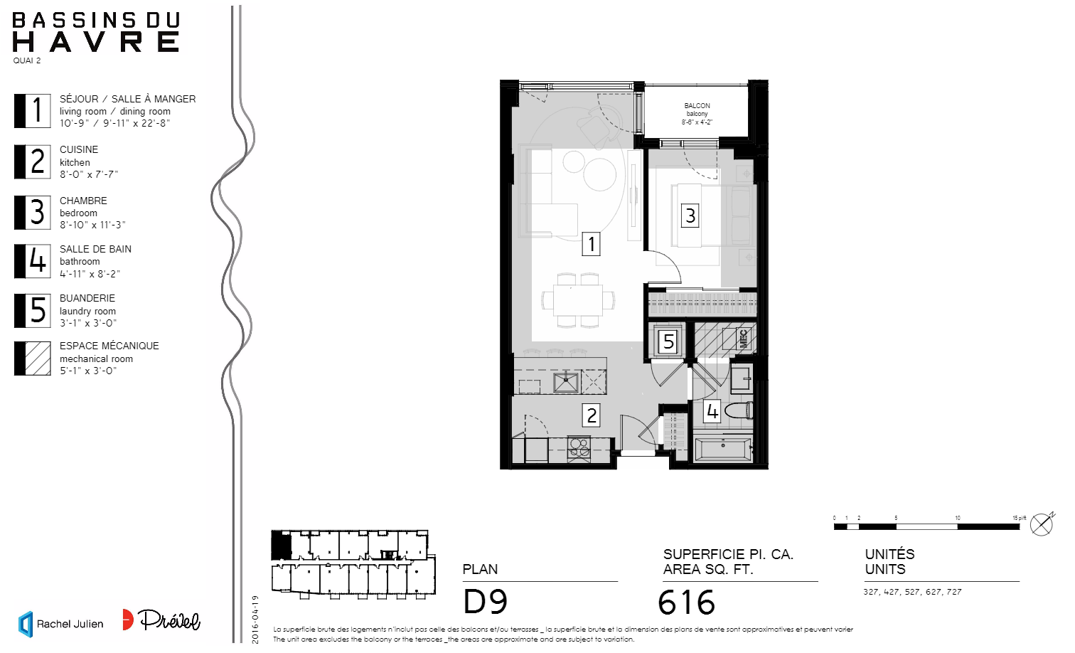 Les Bassins du Havre Phase 2 - D9 Floor Plan, Montréal QC | Livabl