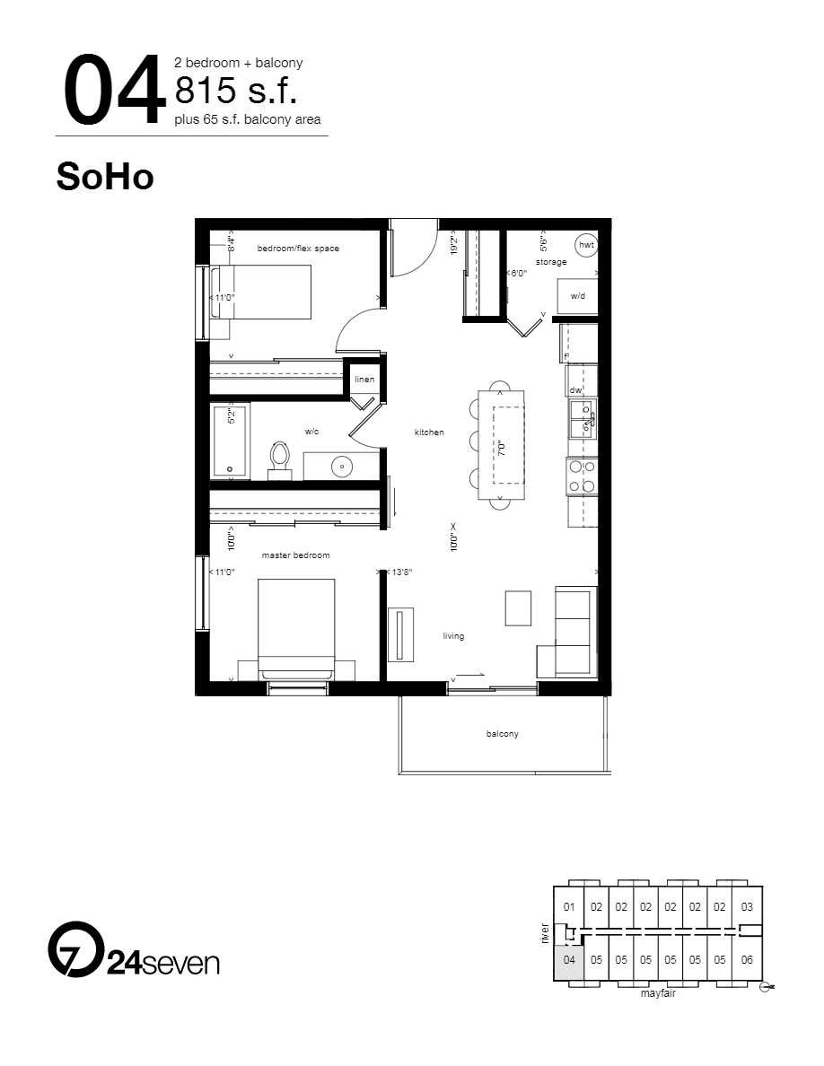 24seven - SoHo Floor Plan, Winnipeg MB | Livabl