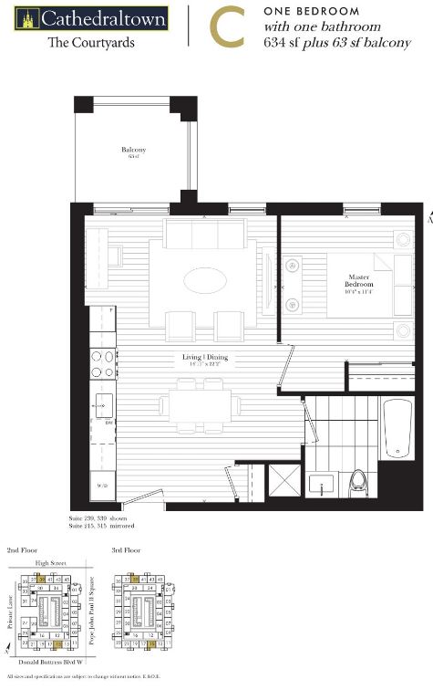 C floor plan at The Courtyards at Cathedraltown in Markham, ON