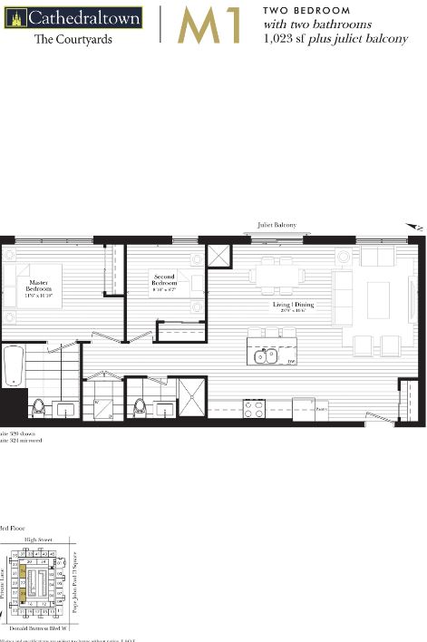 M1 floor plan at The Courtyards at Cathedraltown in Markham, ON