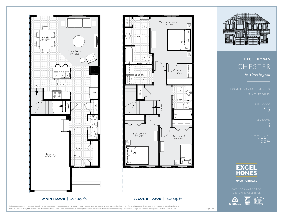 Carrington - Chester Floor Plan, Calgary AB | Livabl