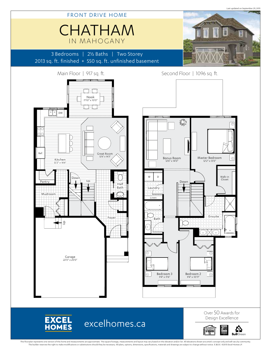Mahogany - Chatham Floor Plan, Calgary AB | Livabl
