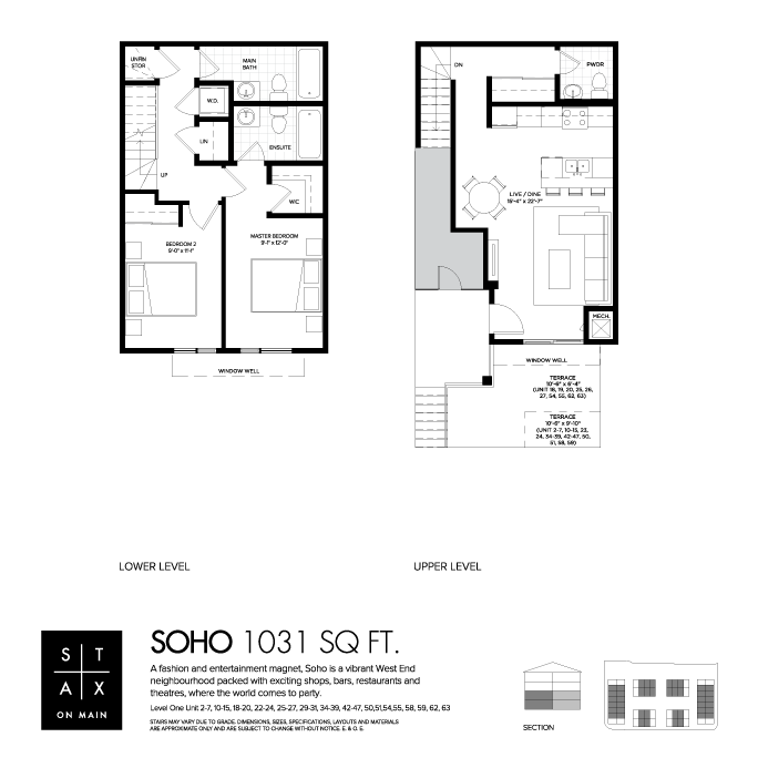 Soho floor plan at Stax on Main in Milton, ON