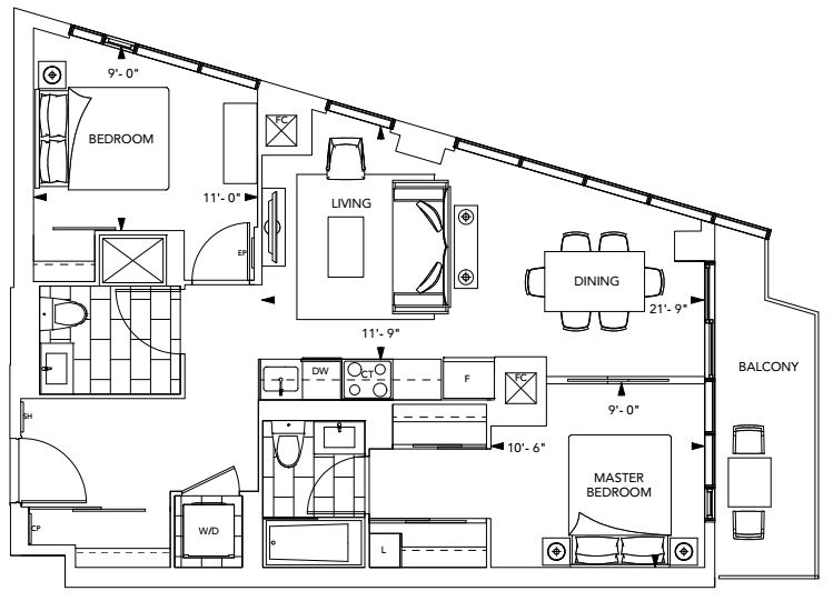 2B floor plan at Via Bloor in Toronto, ON