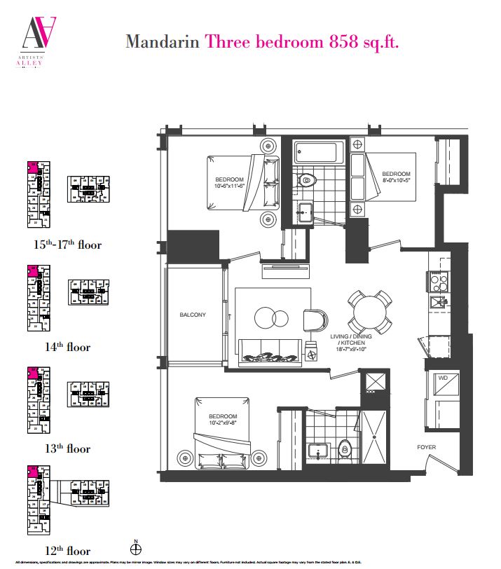 Artists' Alley Phase 1 - Mandarin Floor Plan, Toronto ON | Livabl