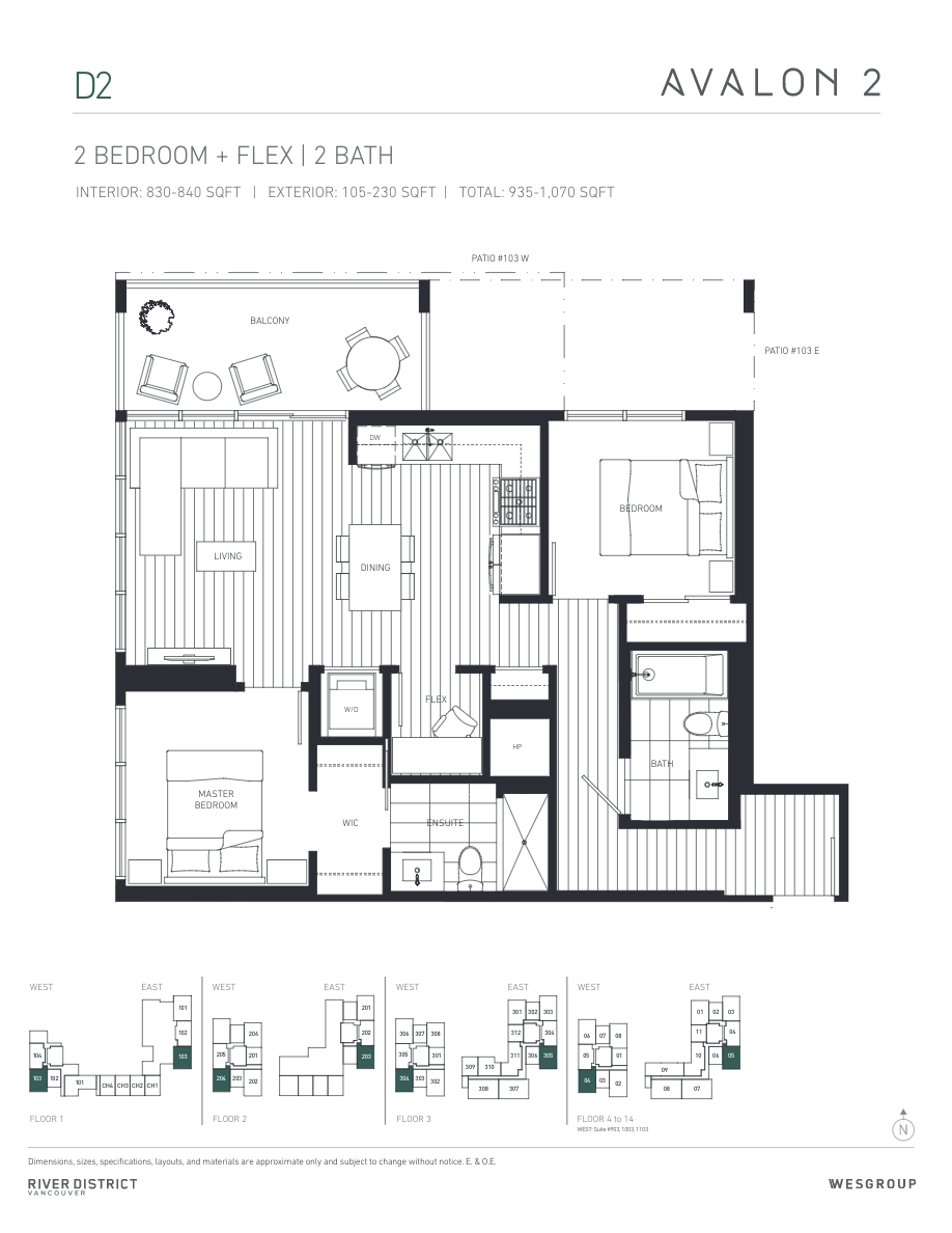 Avalon 2 - D2 Floor Plan, Vancouver BC | Livabl