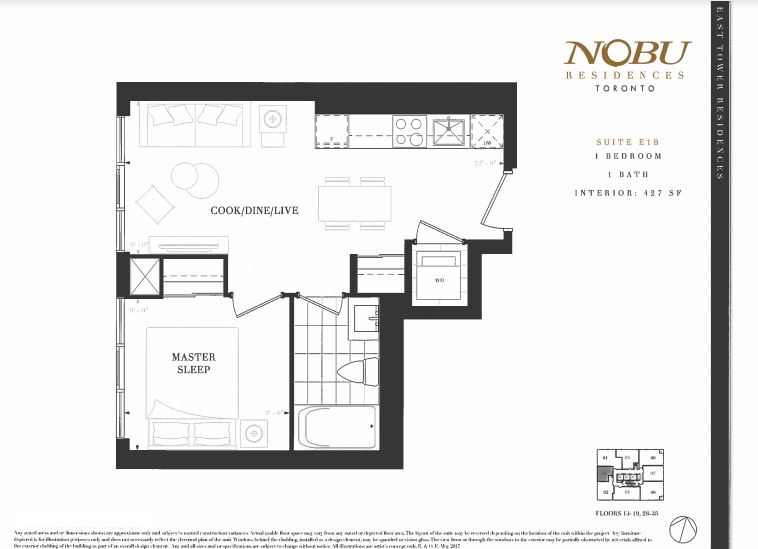 Nobu Residences Toronto - E1B Floor Plan, Toronto ON | Livabl