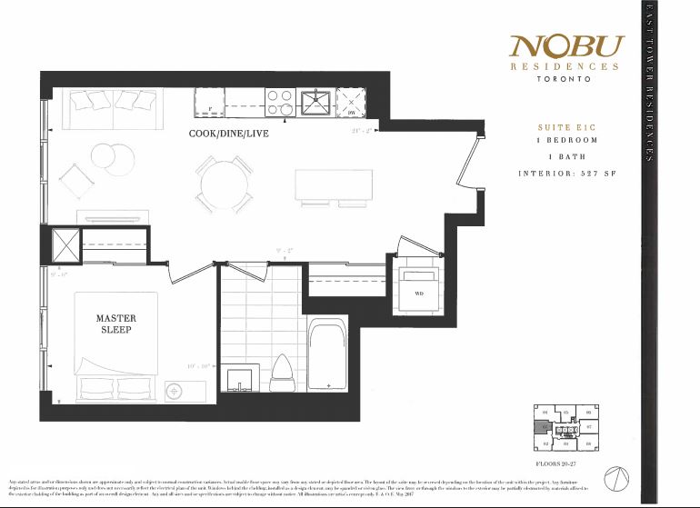 Nobu Residences Toronto - E1C Floor Plan, Toronto ON | Livabl