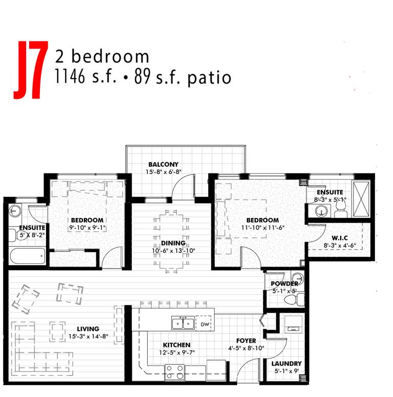 The Signature Condos - J7 Floor Plan, Edmonton AB | Livabl