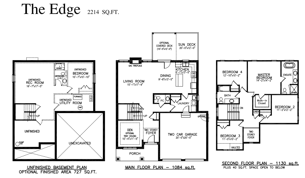 The Edge floor plan at Rembrandt Walk in London, ON