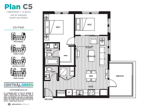 Central Green - C5 Floor Plan, Kelowna BC | Livabl