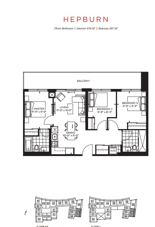 The Point at Emerald City - The Hepburn Floor Plan, Toronto ON | Livabl