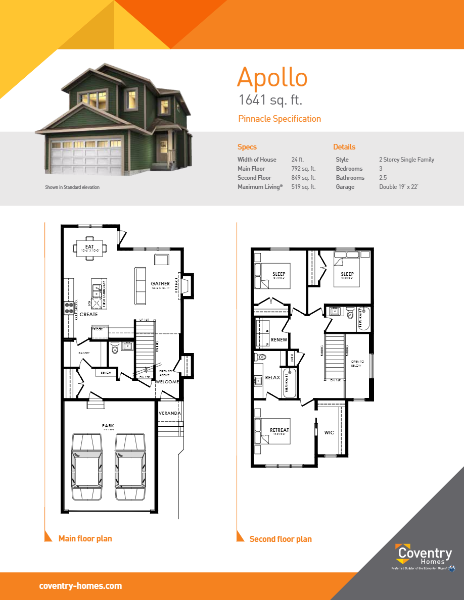 Maple Crest - Apollo Floor Plan, Edmonton AB | Livabl
