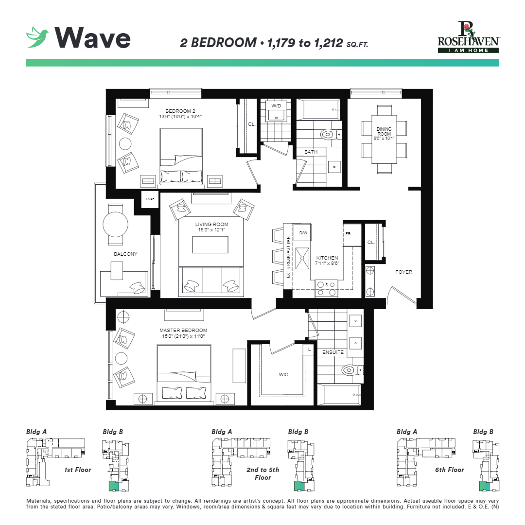 Affinity Condominiums - Wave Floor Plan, Burlington ON | Livabl