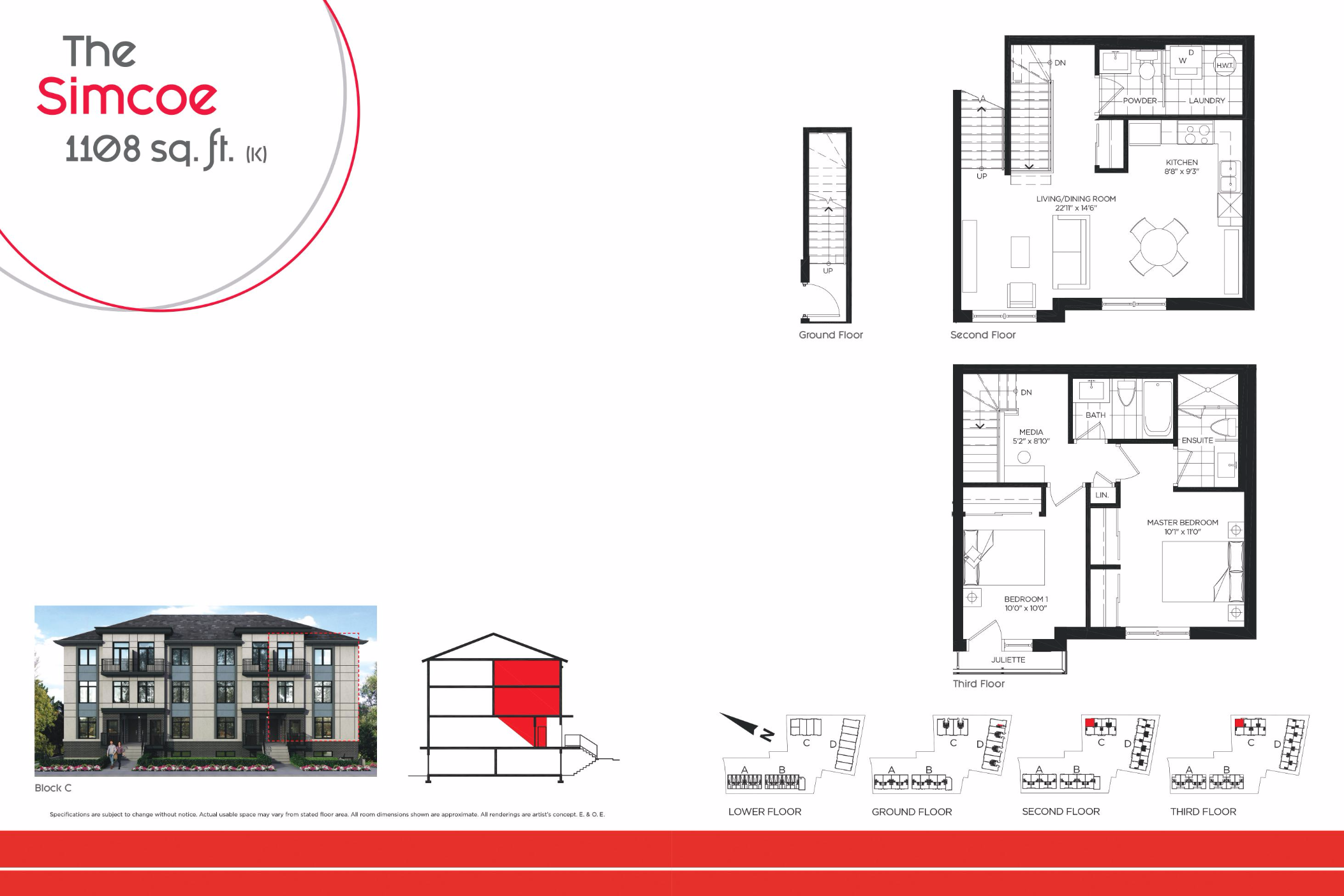The Loop Urban Towns - The Simcoe Floor Plan, Toronto ON | Livabl