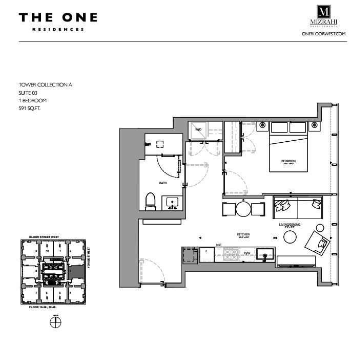 The One - 3 Floor Plan, Toronto ON | Livabl