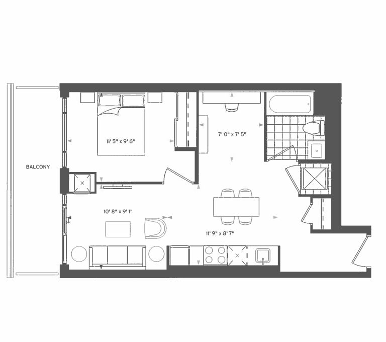 C4 floor plan at The Kip District Phase 2 in Toronto, ON