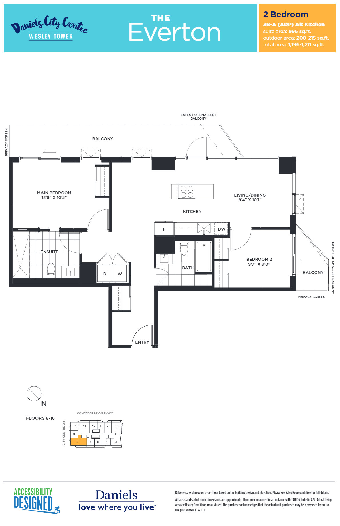 Wesley Tower at Daniels City Centre | The Everton Accessibility | Floor ...
