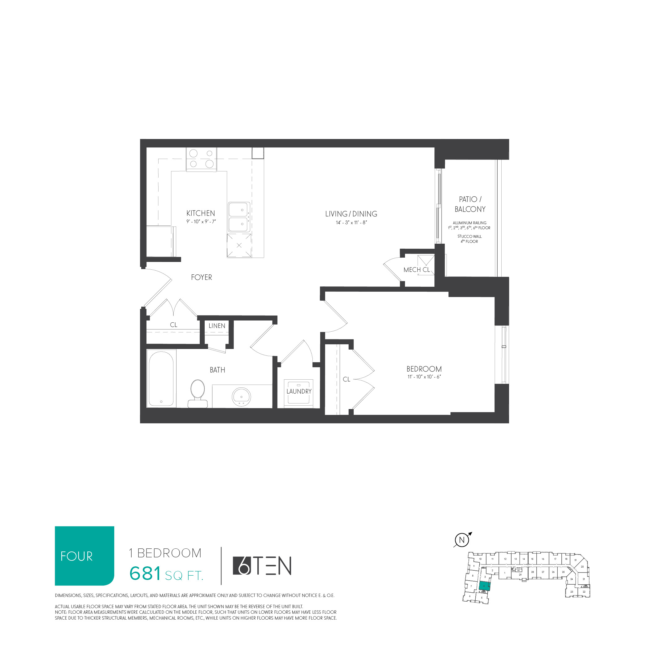 6Ten Condos | 4 | Floor Plans and Pricing