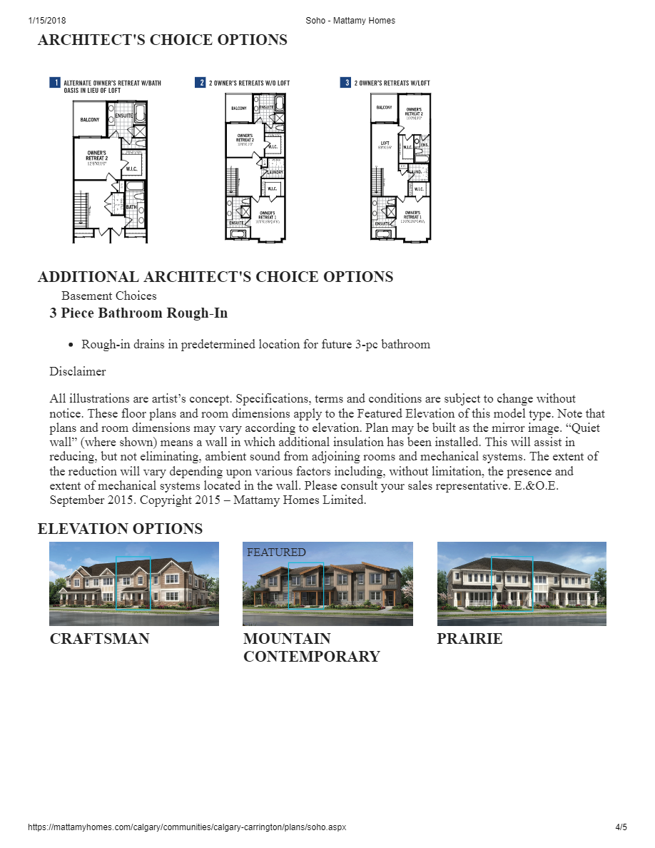 Carrington by Mattamy Homes | Soho | Floor Plans and Pricing