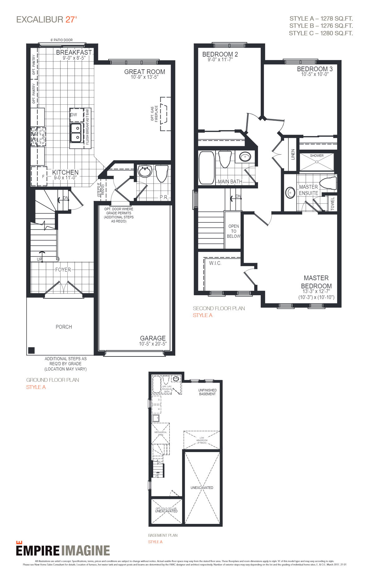 Empire Imagine - Excalibur Floor Plan, Niagara Falls ON | Livabl