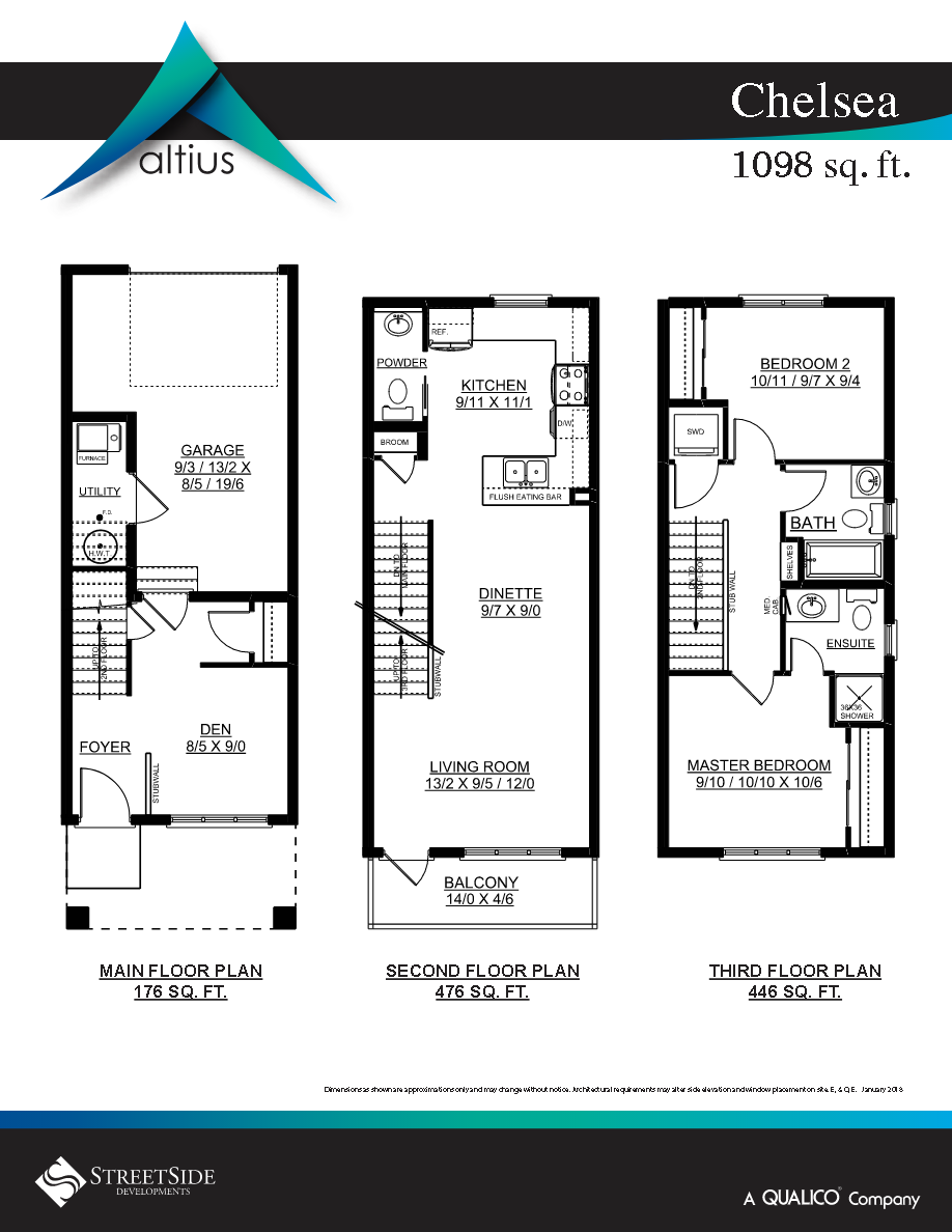 Glenridding Townhomes by StreetSide Developments | #63 Chelsea | Floor ...