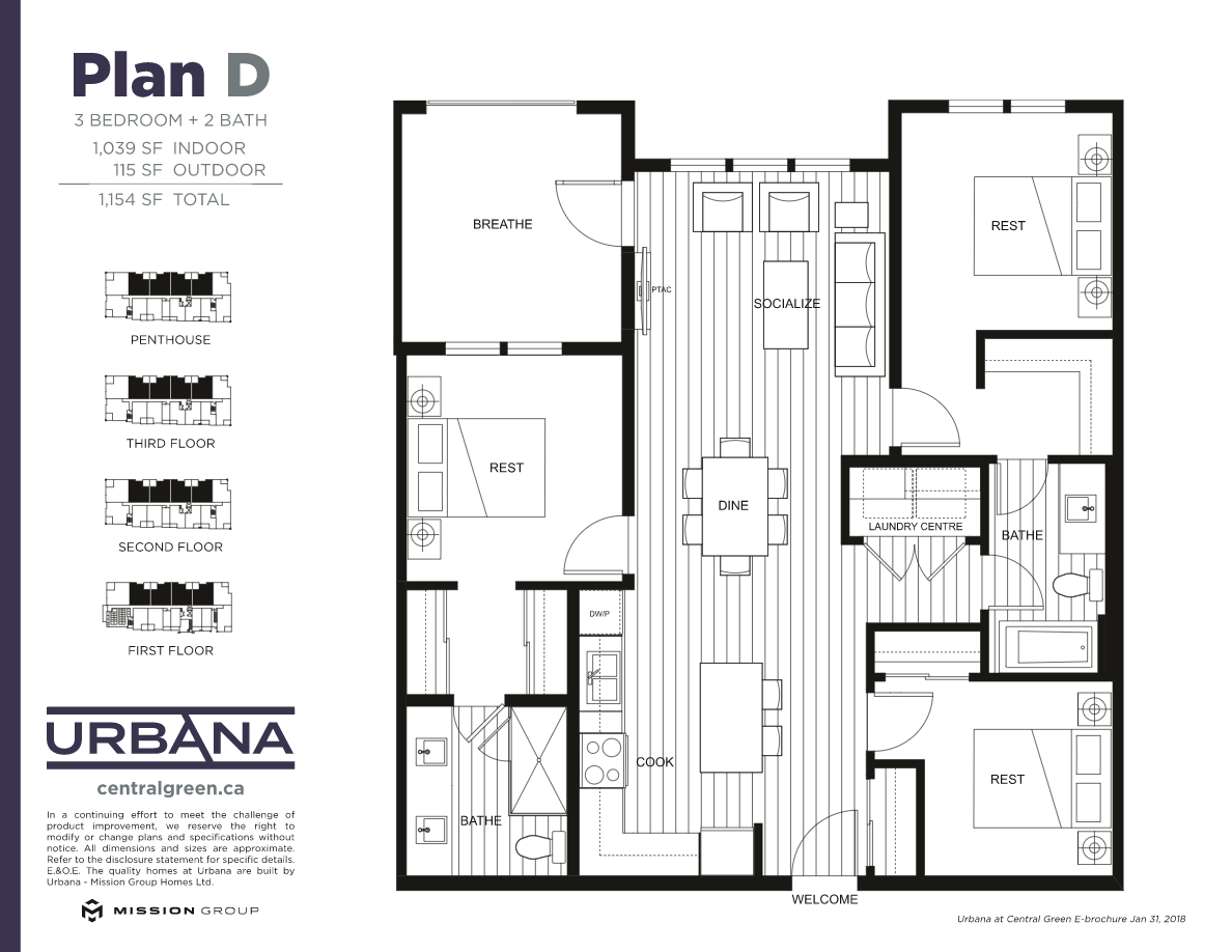 Urbana at Central Green | 210 | Floor Plans and Pricing